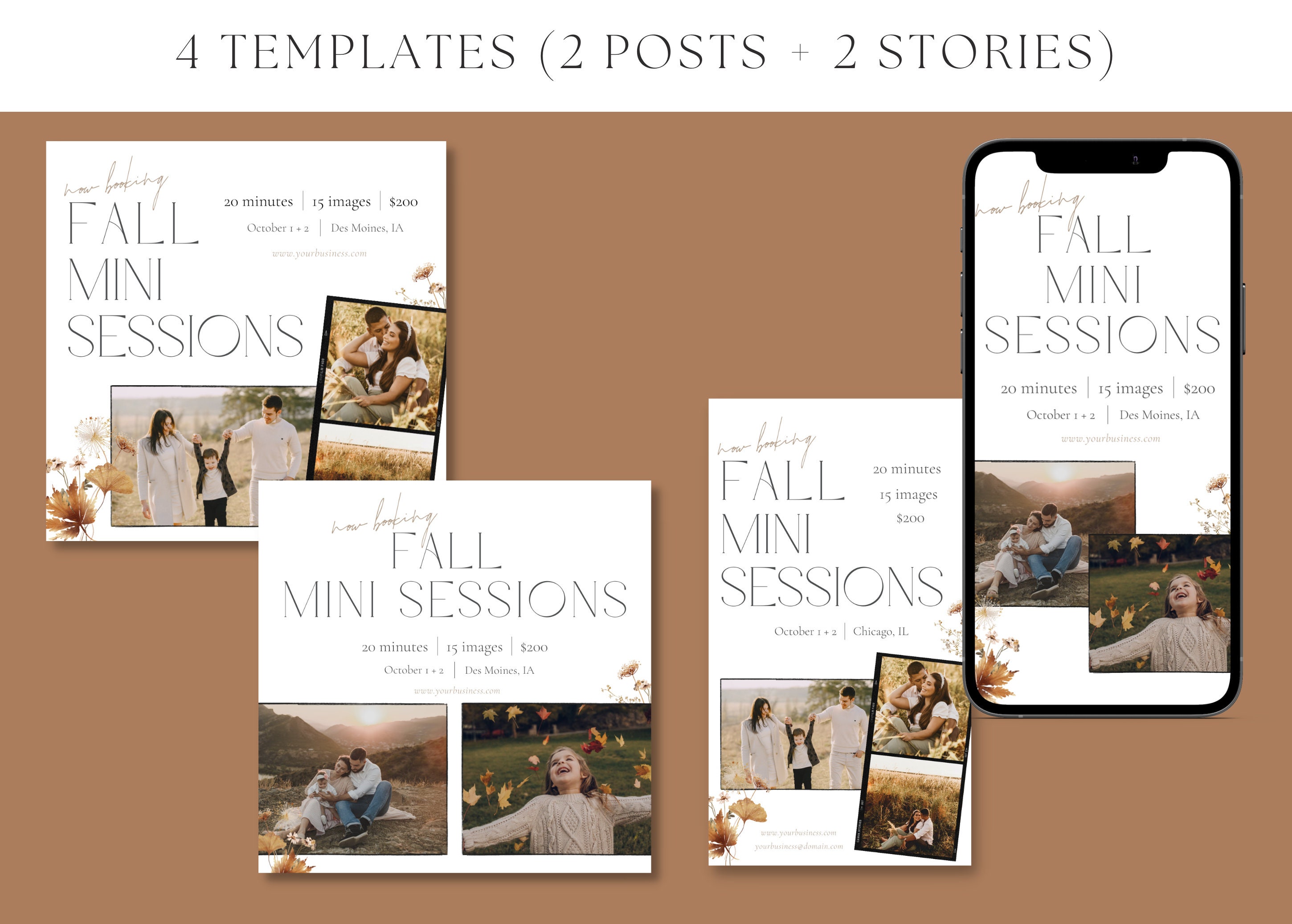 Fall Mini Session Template for Photographers - Canva Mini Session ...