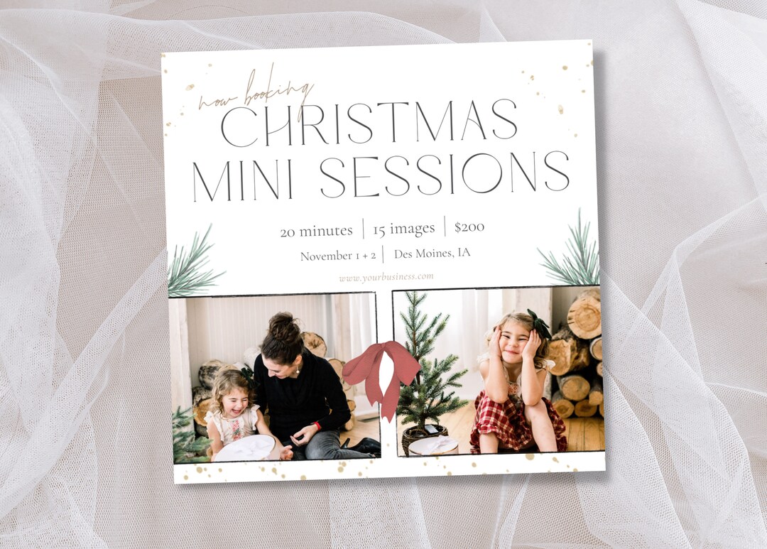 Christmas Mini Session Template for Photographers - Canva Mini Session ...