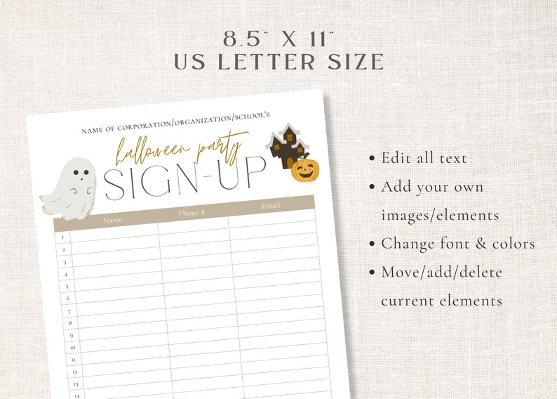 Halloween Party Sign up Form - Canva Halloween Party Volunteer Template ...