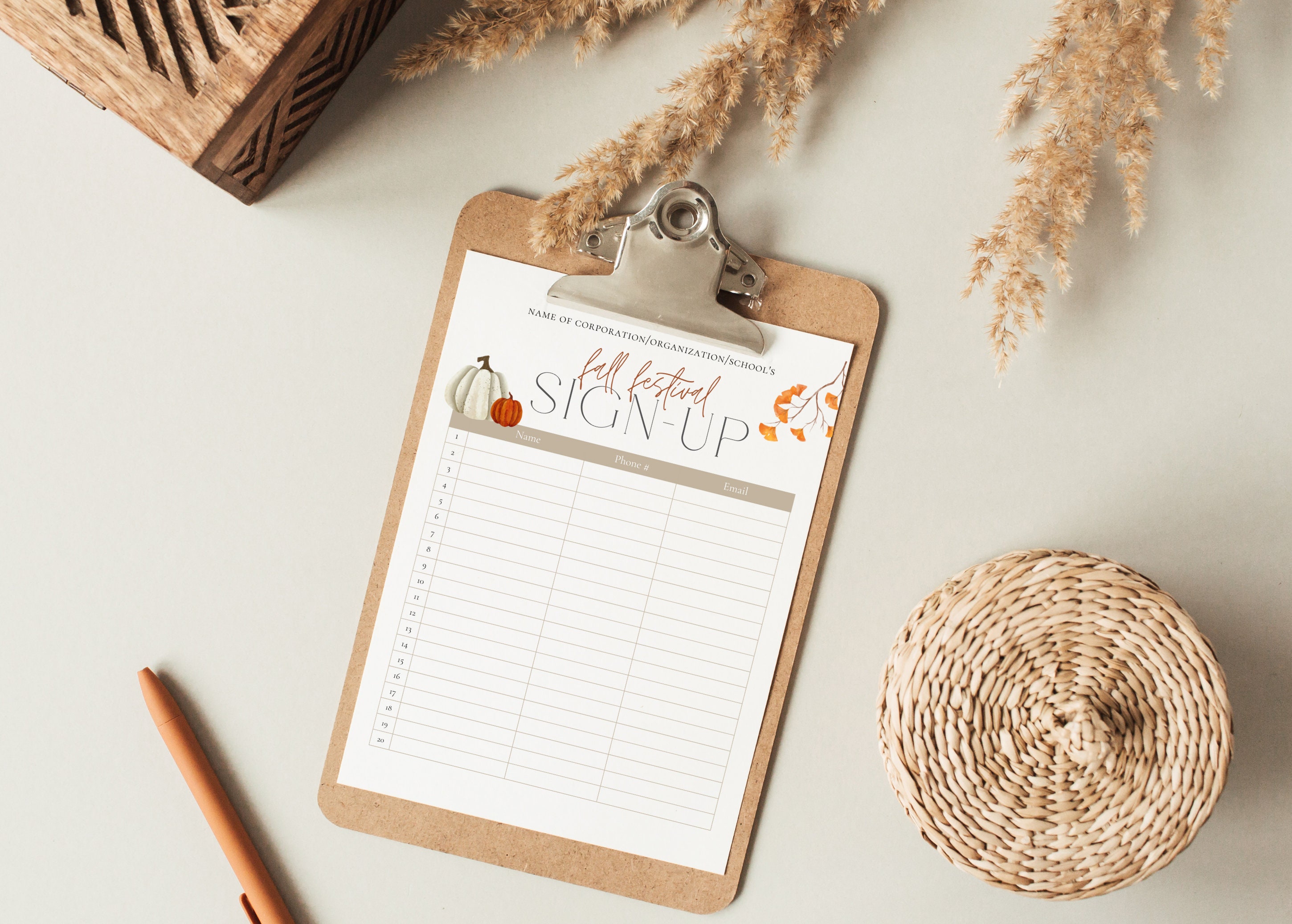 Fall Festival Sign up Form Canva Template - Fall Volunteer Sign up ...