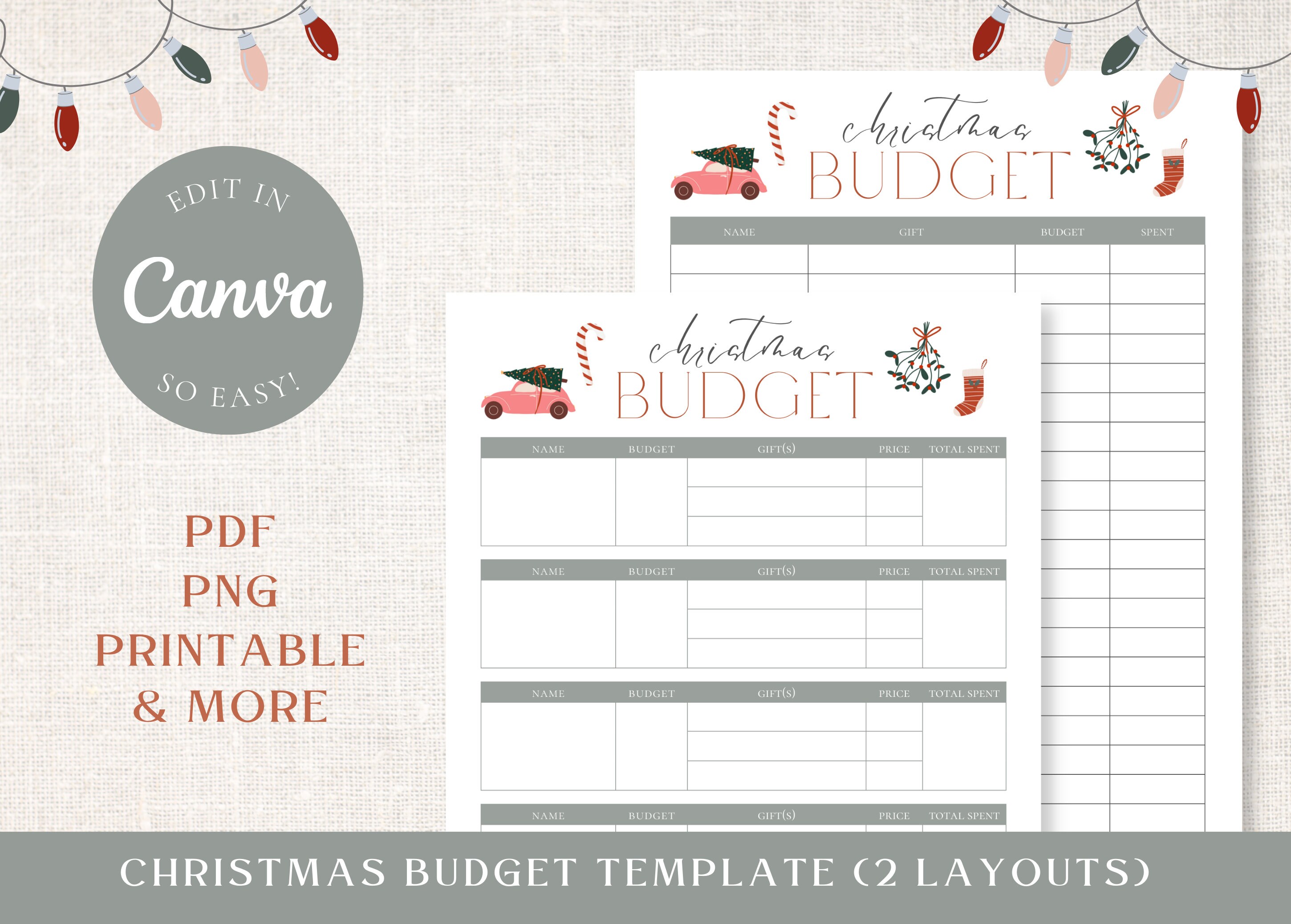Christmas Budget Planner Printable Template - Holiday Budget Planning ...