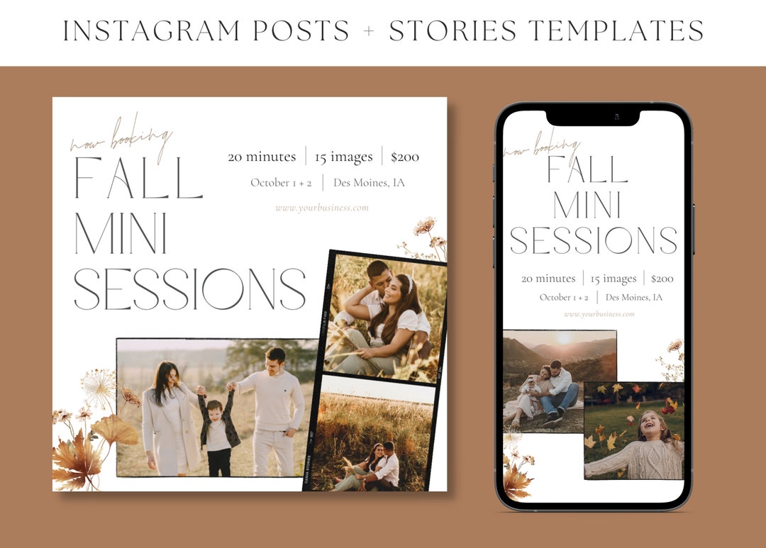 Fall Mini Session Template for Photographers - Canva Mini Session ...