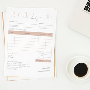 Canva Editable Business Receipt - Printable Customer Receipt Form ...