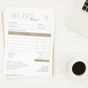Canva Editable Business Receipt - Printable Customer Receipt Form ...