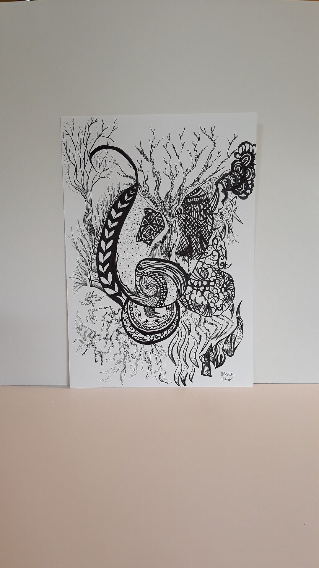 Original Abstract Nature Drawing - Etsy