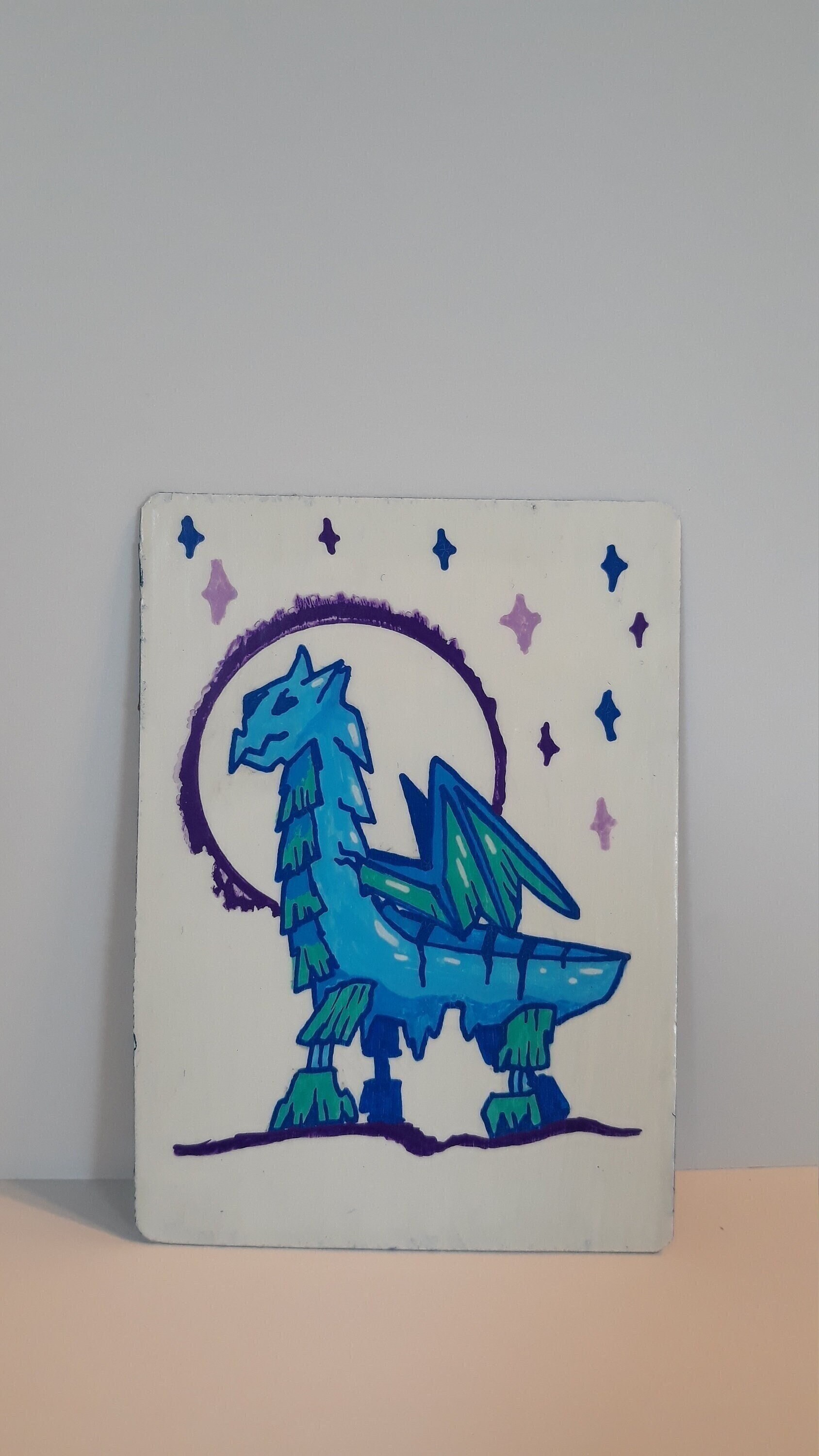 Original Ice Dragon Posca Painted Card - Etsy