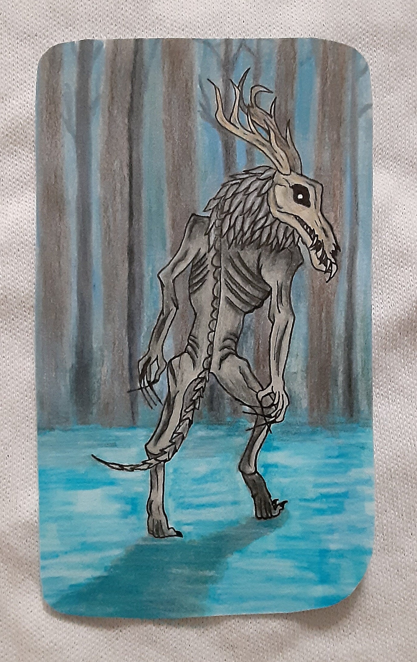 Original Mini Cryptid Drawings wendigo,mothman,kelpie,kraken - Etsy Canada