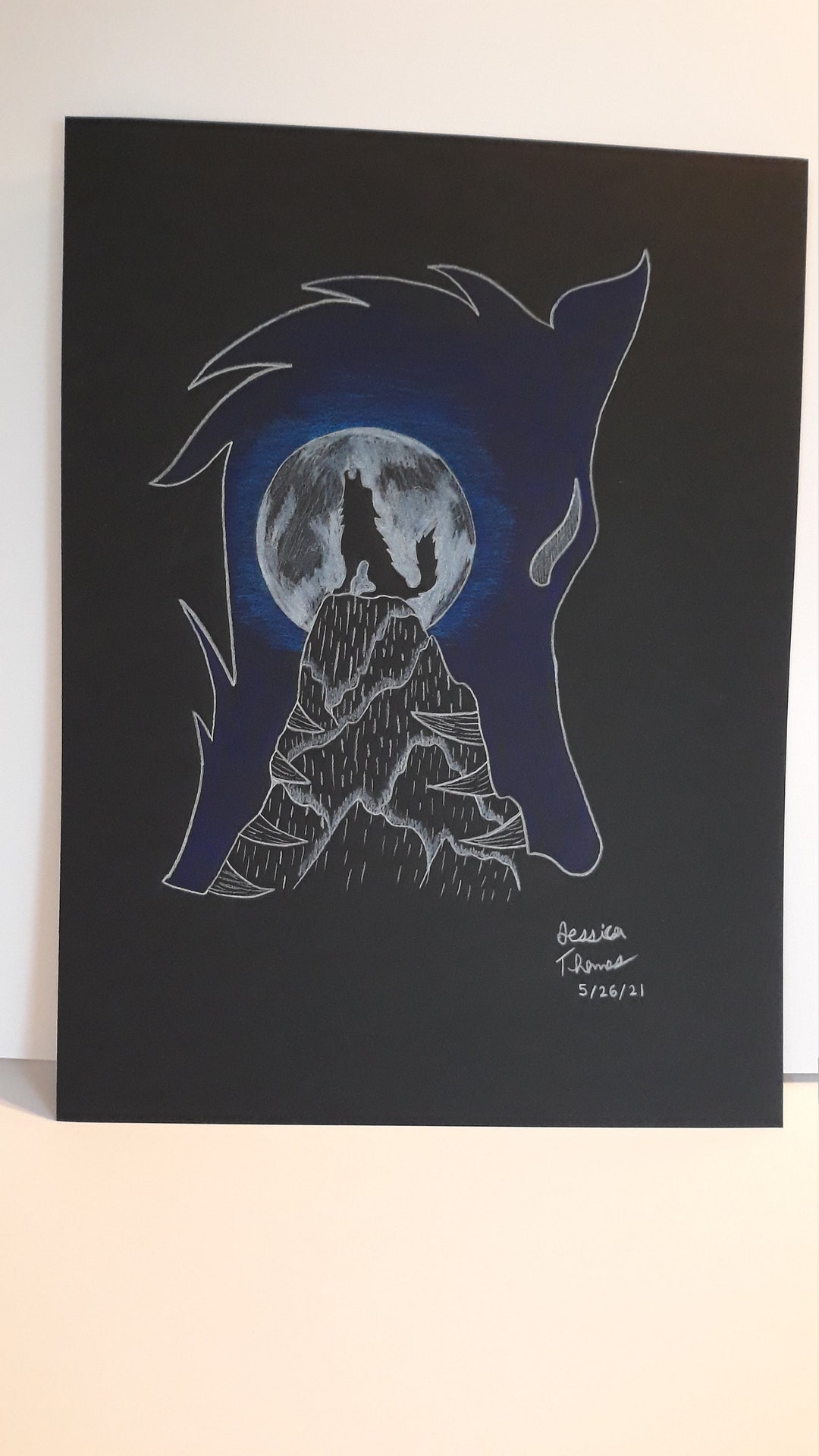 Original Wolf Illusion Drawing - Etsy