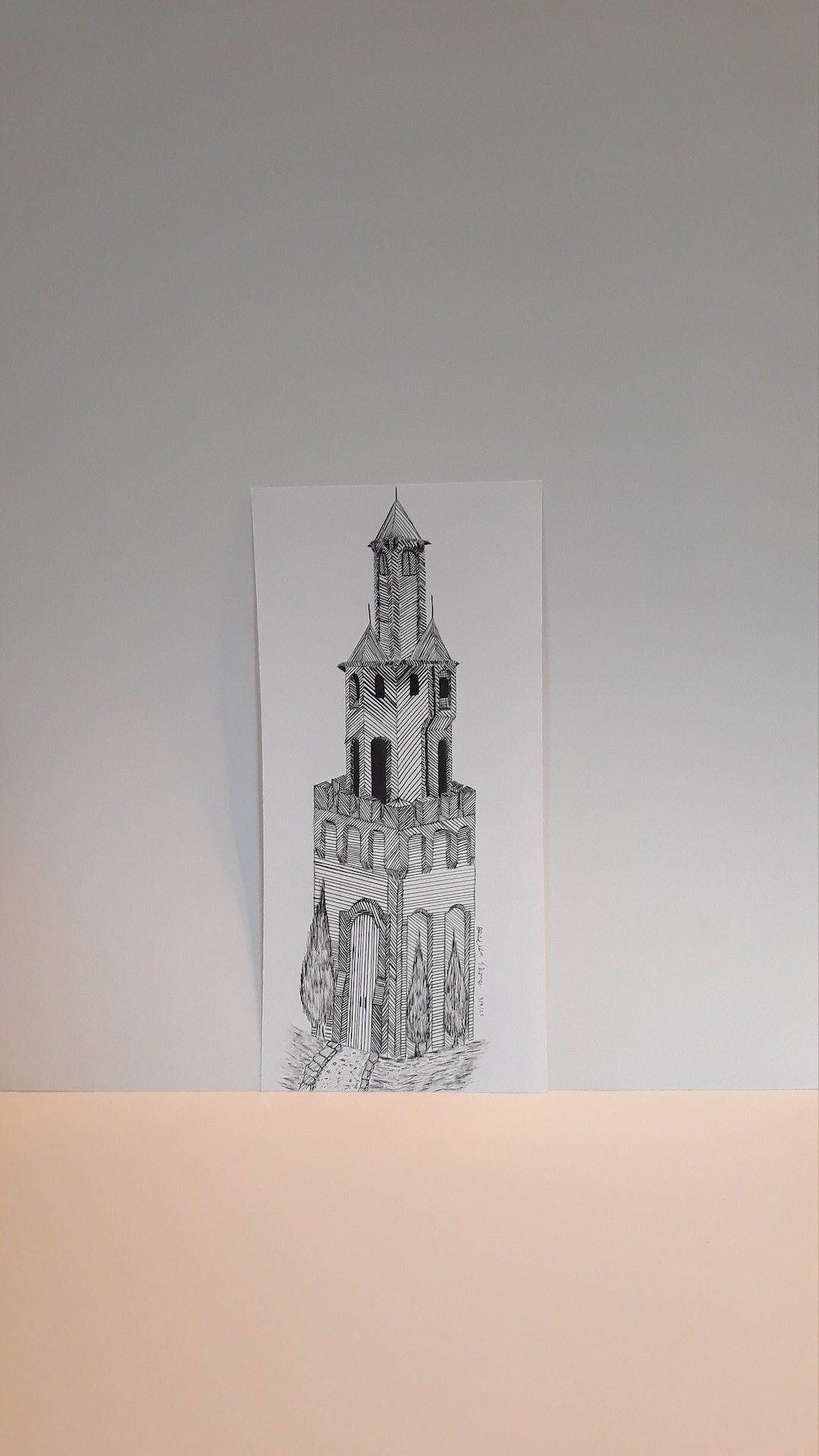 Original Castle Tower Pen and Ink Drawing - Etsy