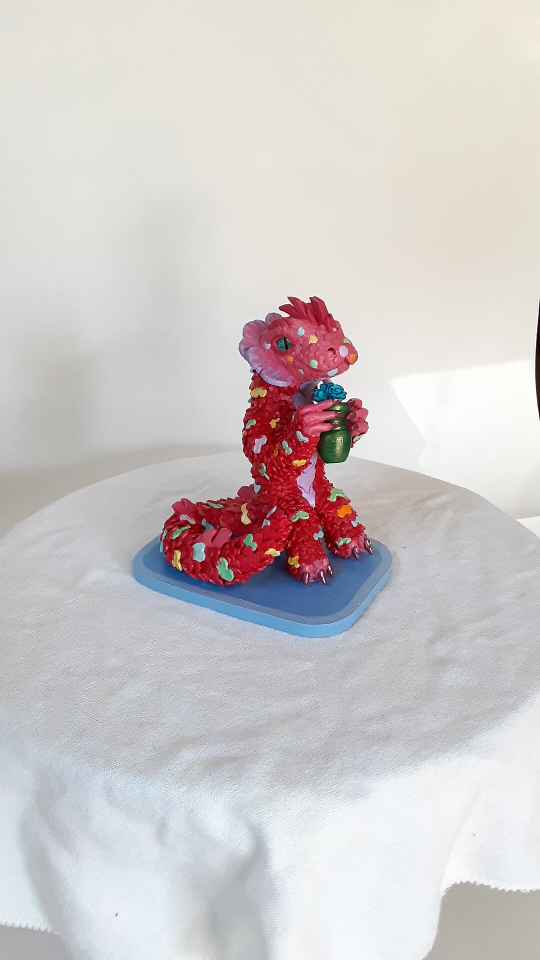Original Candy Hearts Creature Holding Flowers Polymerclay Sculpture - Etsy