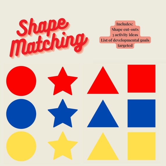 Shape Matching Printable Activity Toddler/preschool - Etsy