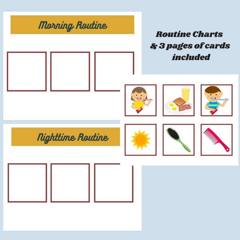 Toddler/preschool Routine Chart + Cards Printable - Etsy