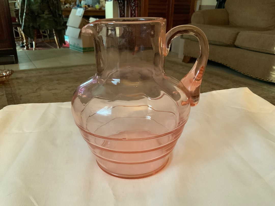 Pink Depression Bubble Juice Glass Pitcher - Etsy