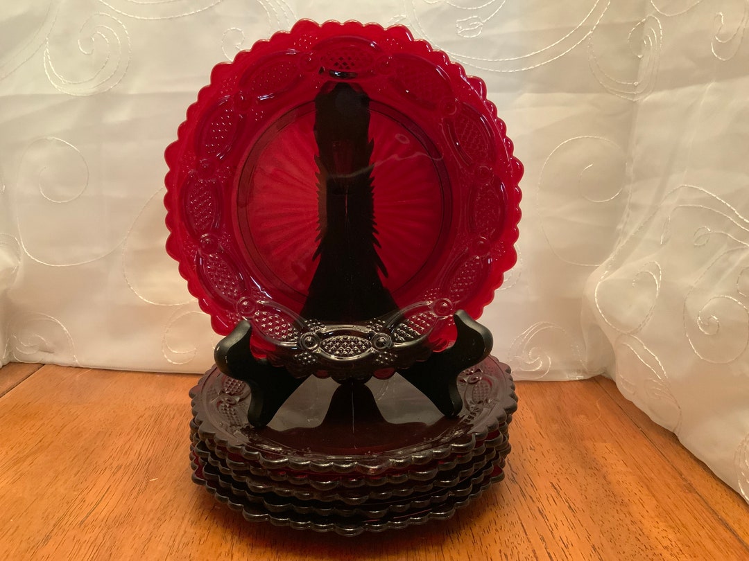 1876 Cape Cod Ruby Red Saucers Set of 6 - Etsy