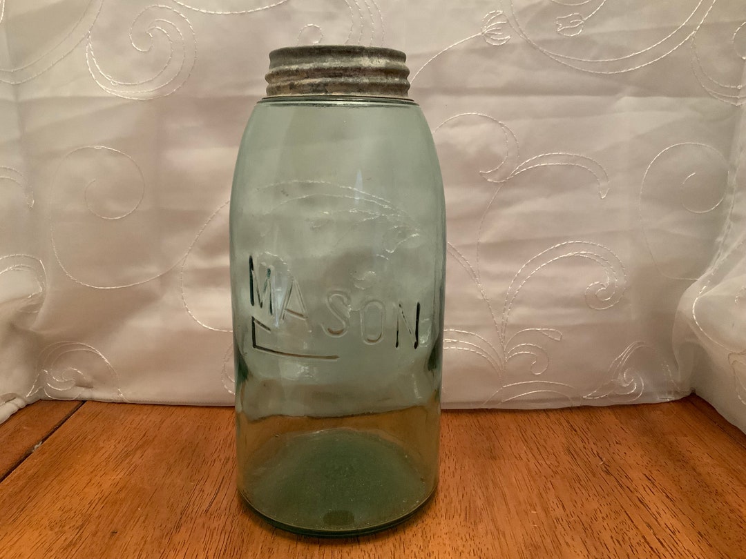 Mason Fruit Jar Shepherds Hook Stair Step Half Gallon With Zinc Lid - Etsy