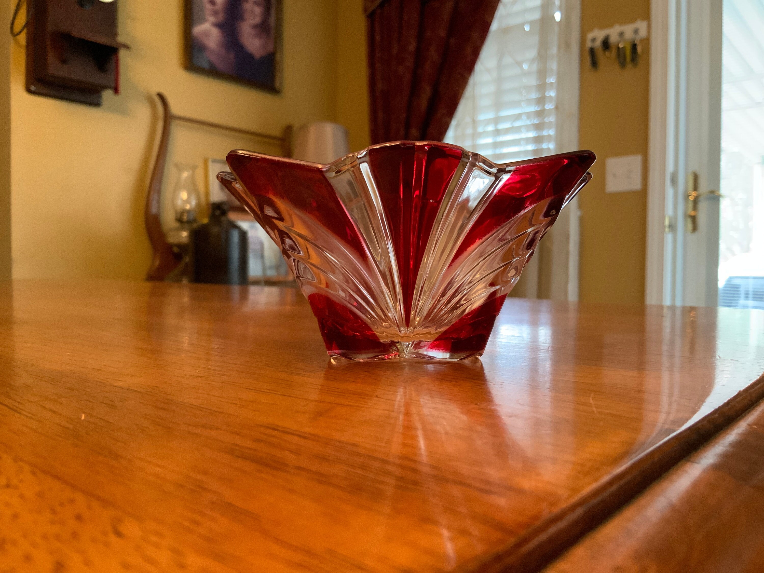 Red and Clear SOGA Made in Japan Pressed Glass Square Bowl - Etsy
