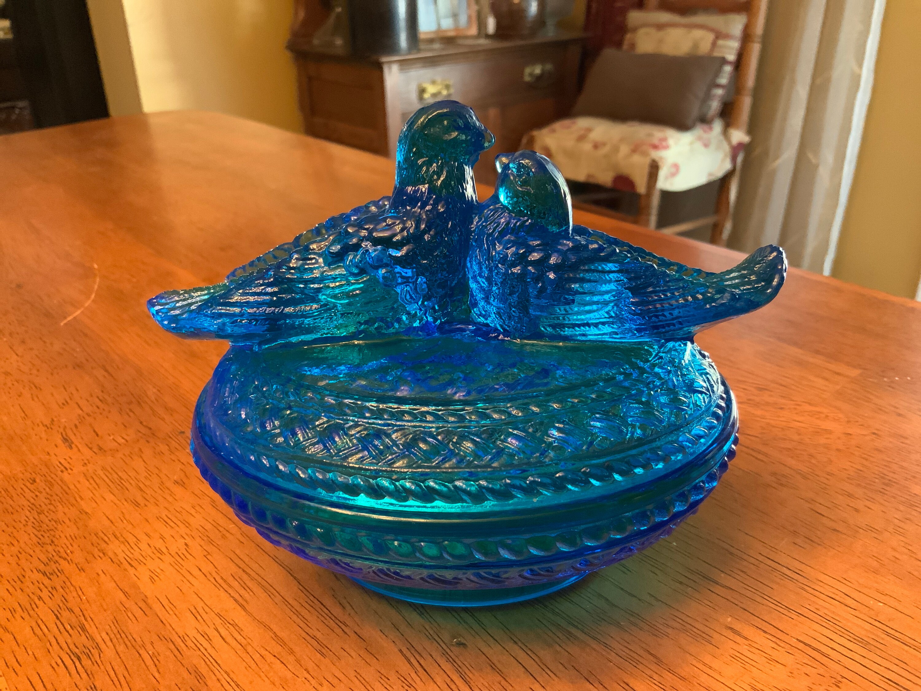 Westmoreland Glass Cobalt Blue Trinket Dish - Etsy
