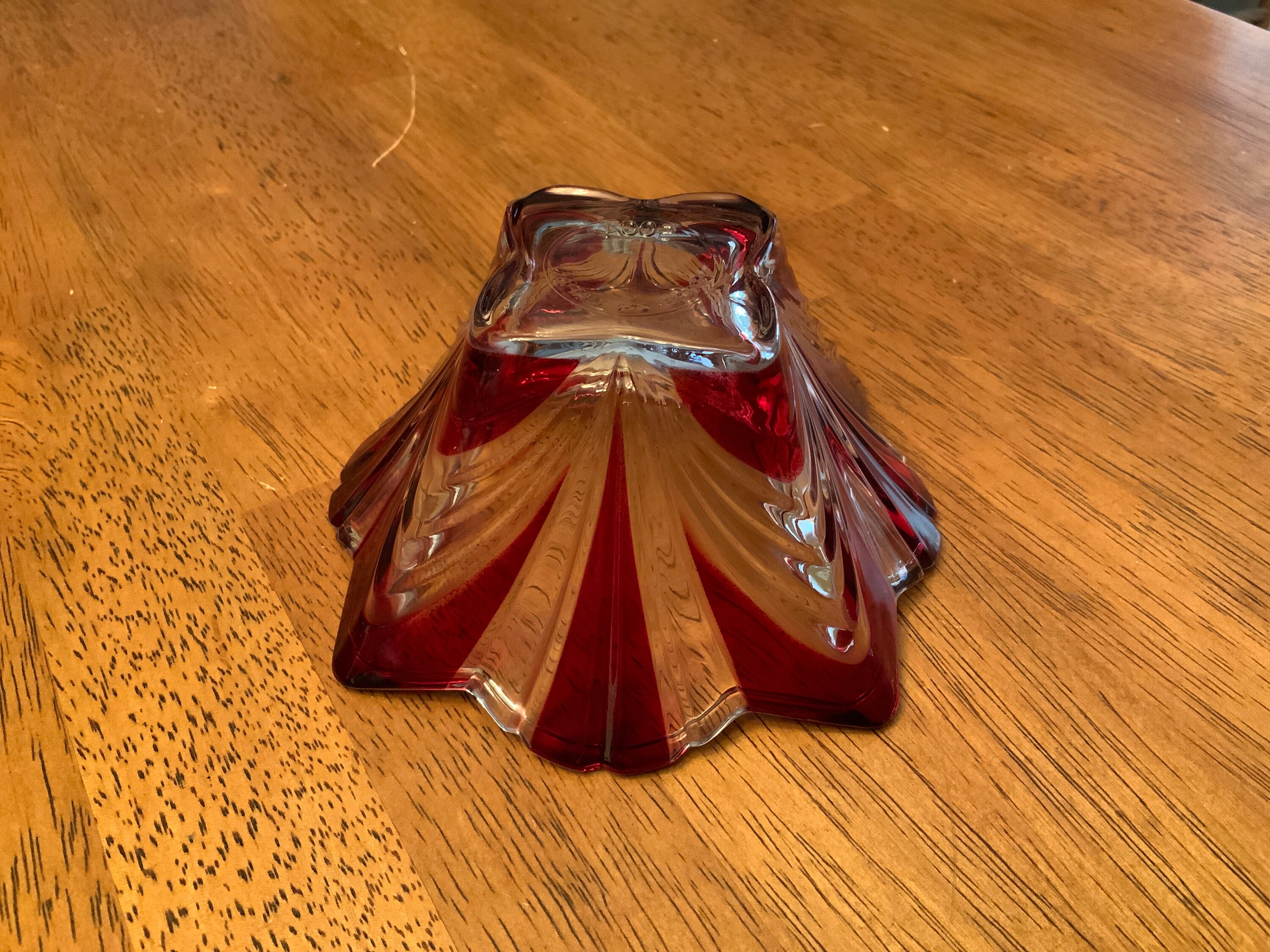 Red and Clear SOGA Made in Japan Pressed Glass Square Bowl - Etsy