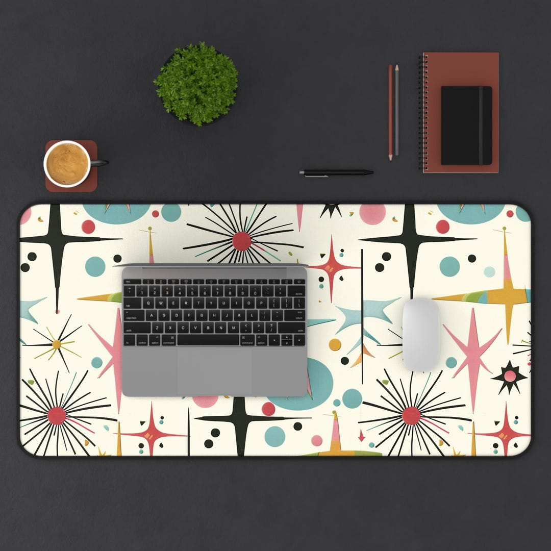 MCM Desk Mat Mid Century Modern Work From Home Desk Protector Computer ...