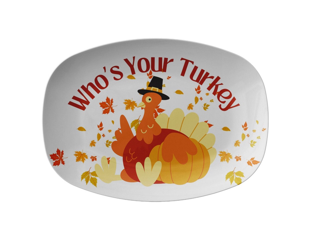 Turkey Serving Platter, Autumn Fall Dinnerware, Thanksgiving Platter ...