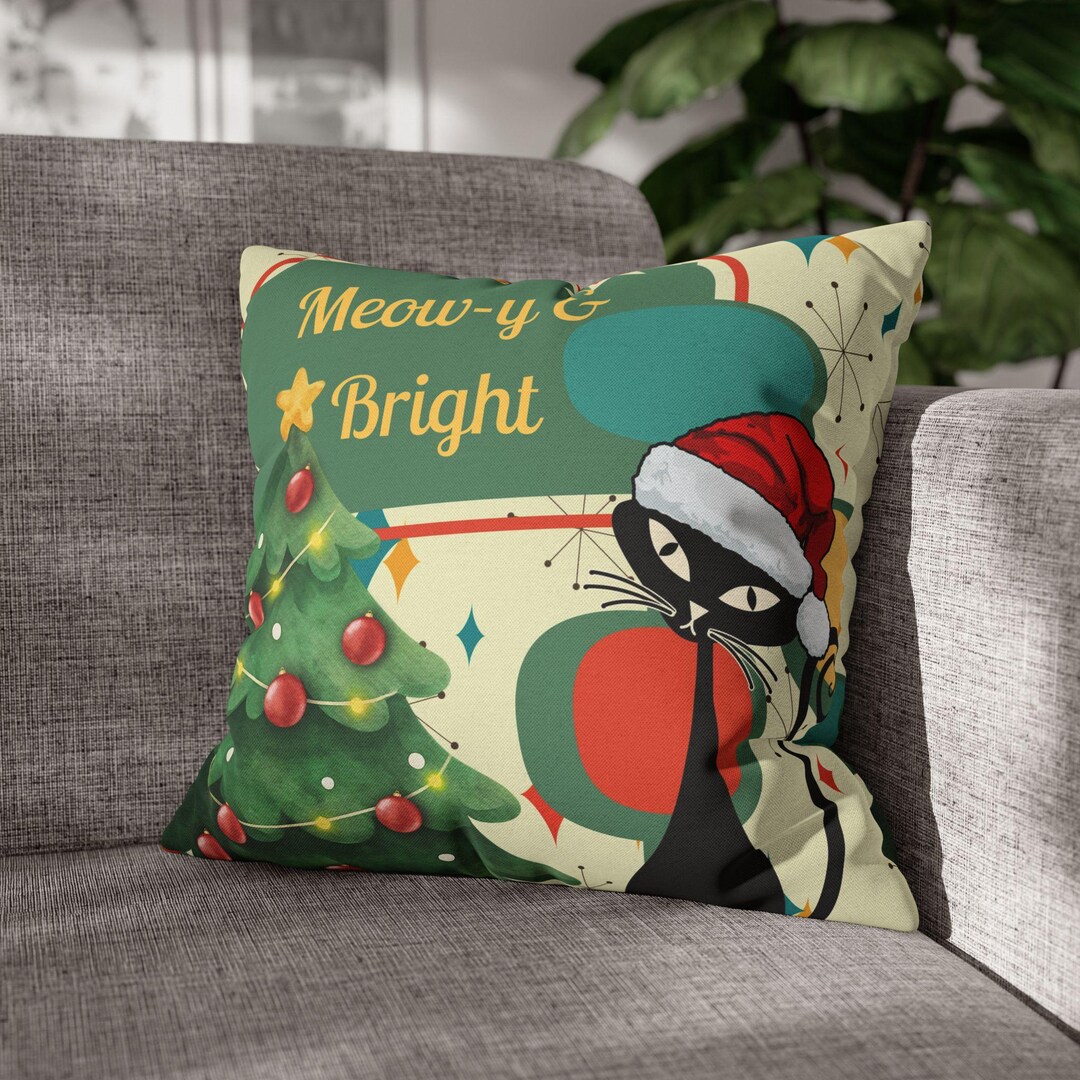 Meow-y & Bright Atomic Cat Christmas Pillowcase COVER ONLY - Etsy