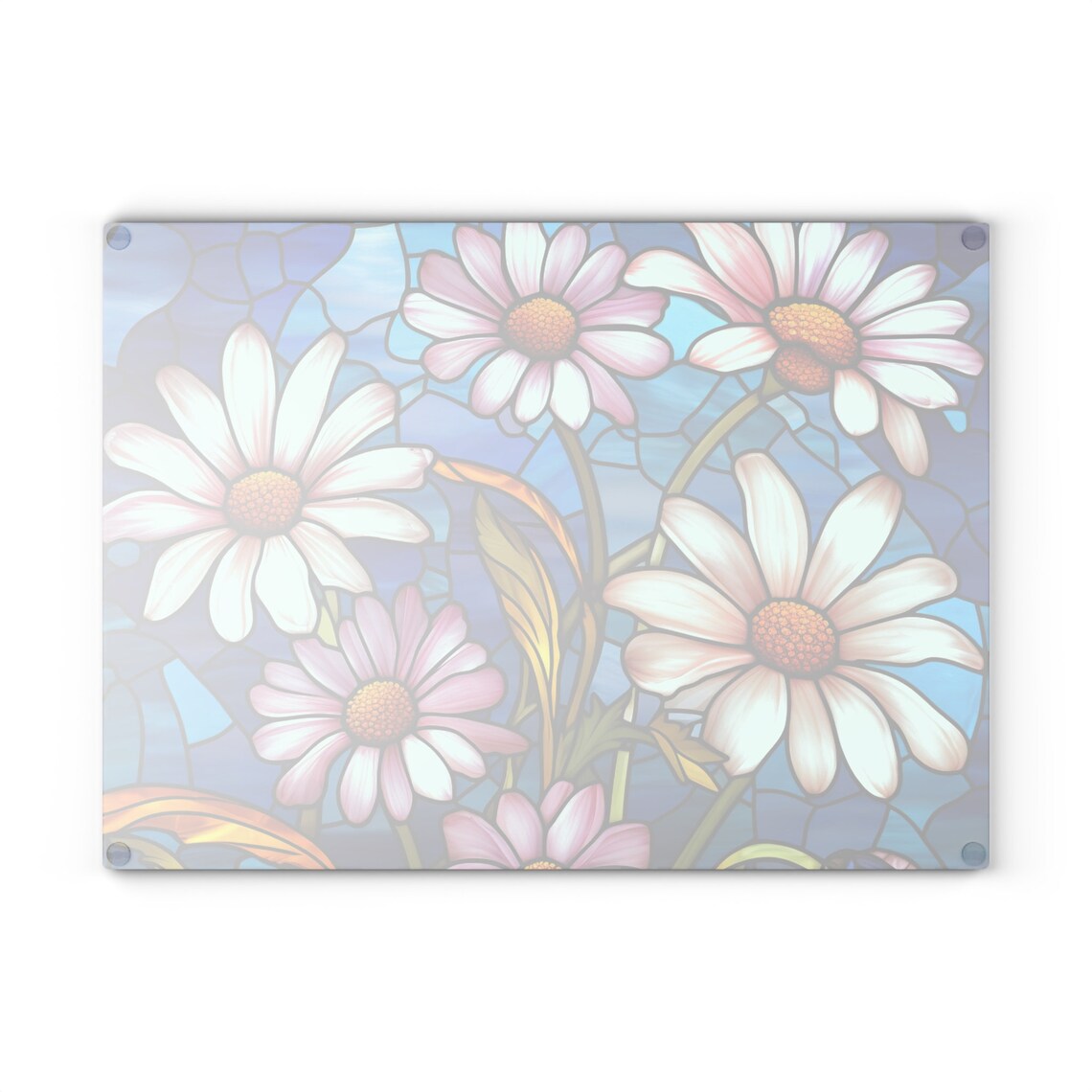 Dazzling Daisy Delight: Stained Glass-inspired Glass Cutting Board for ...