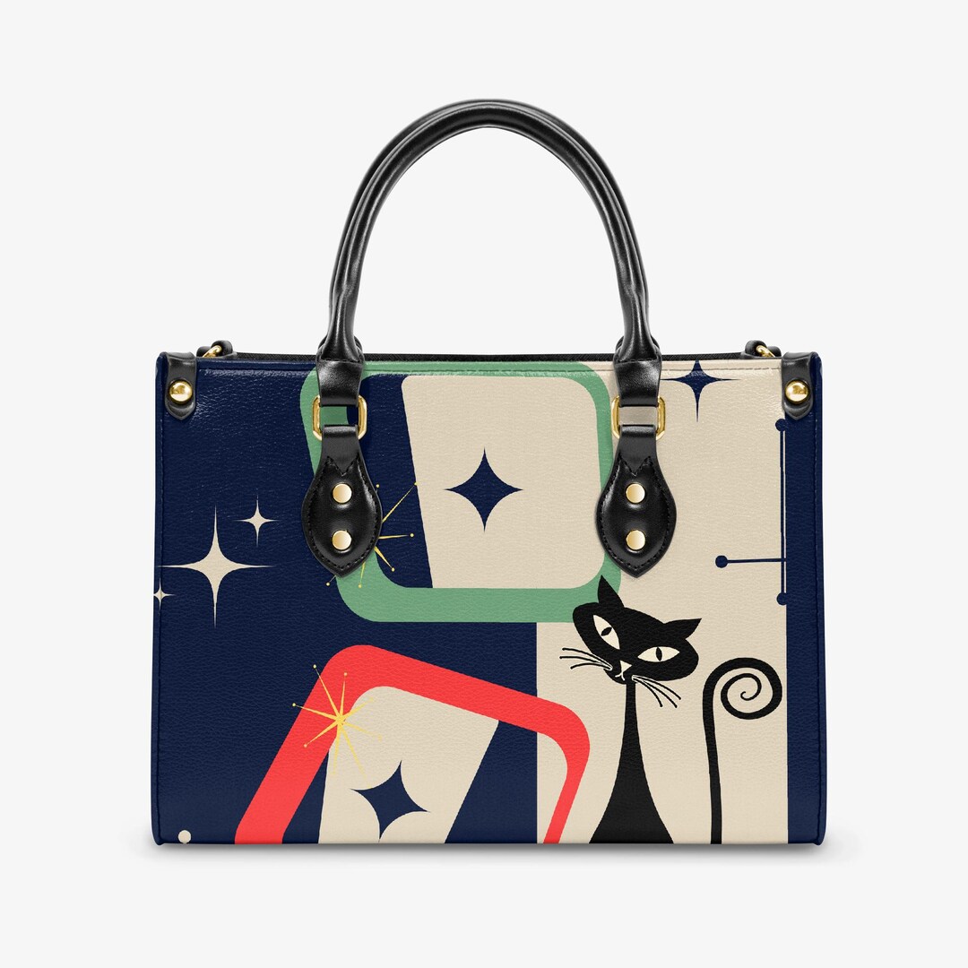 Atomic Cat Handbag: Mid-century Modern Retro Tote Bag - Etsy