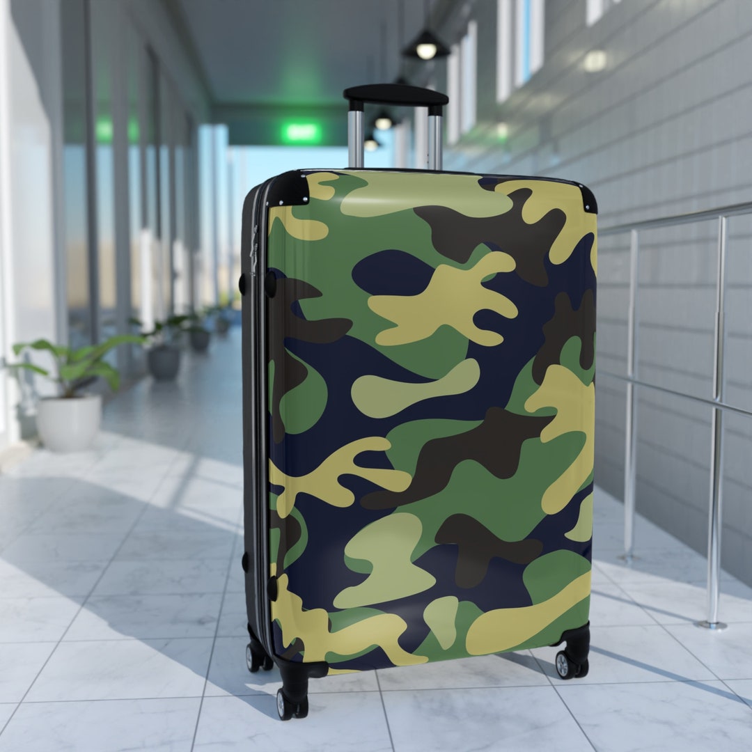 Camo Travel Suitcase on Wheels With Secure Lock, Carry on Luggage ...