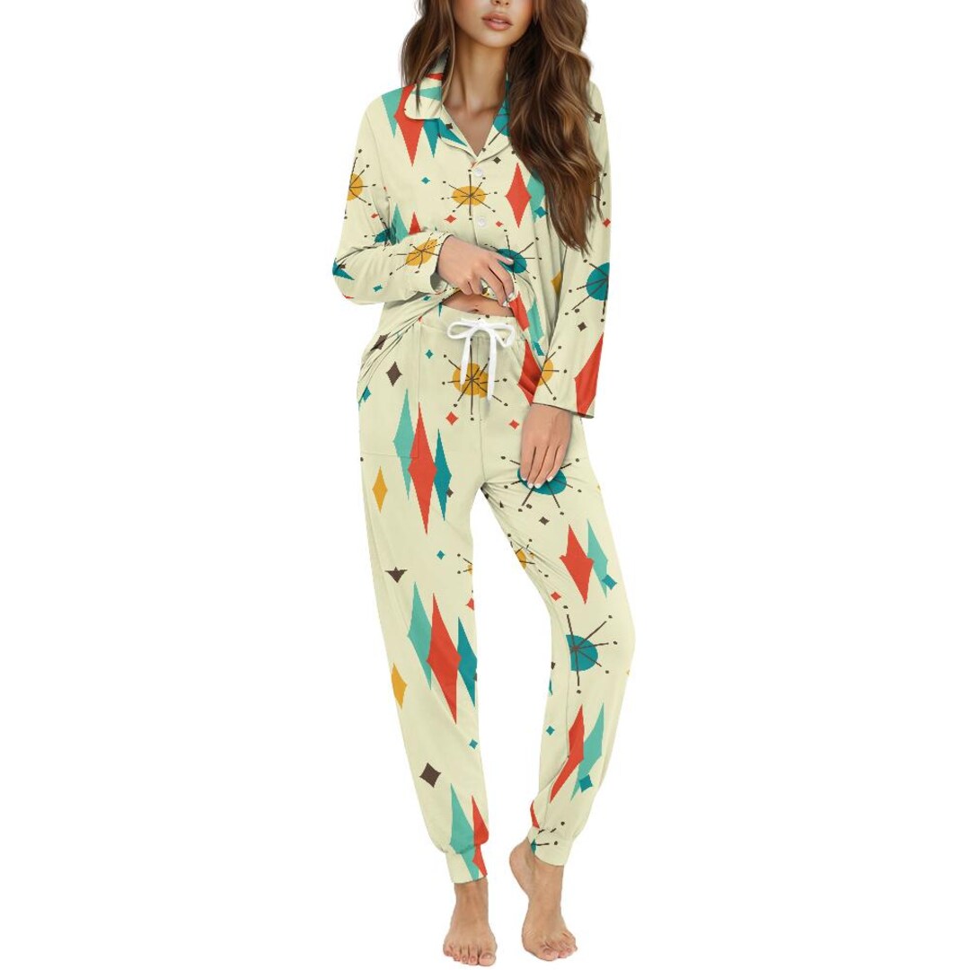 Mid Century Modern Women's Pajama Set, MCM Nightwear, Vintage ...