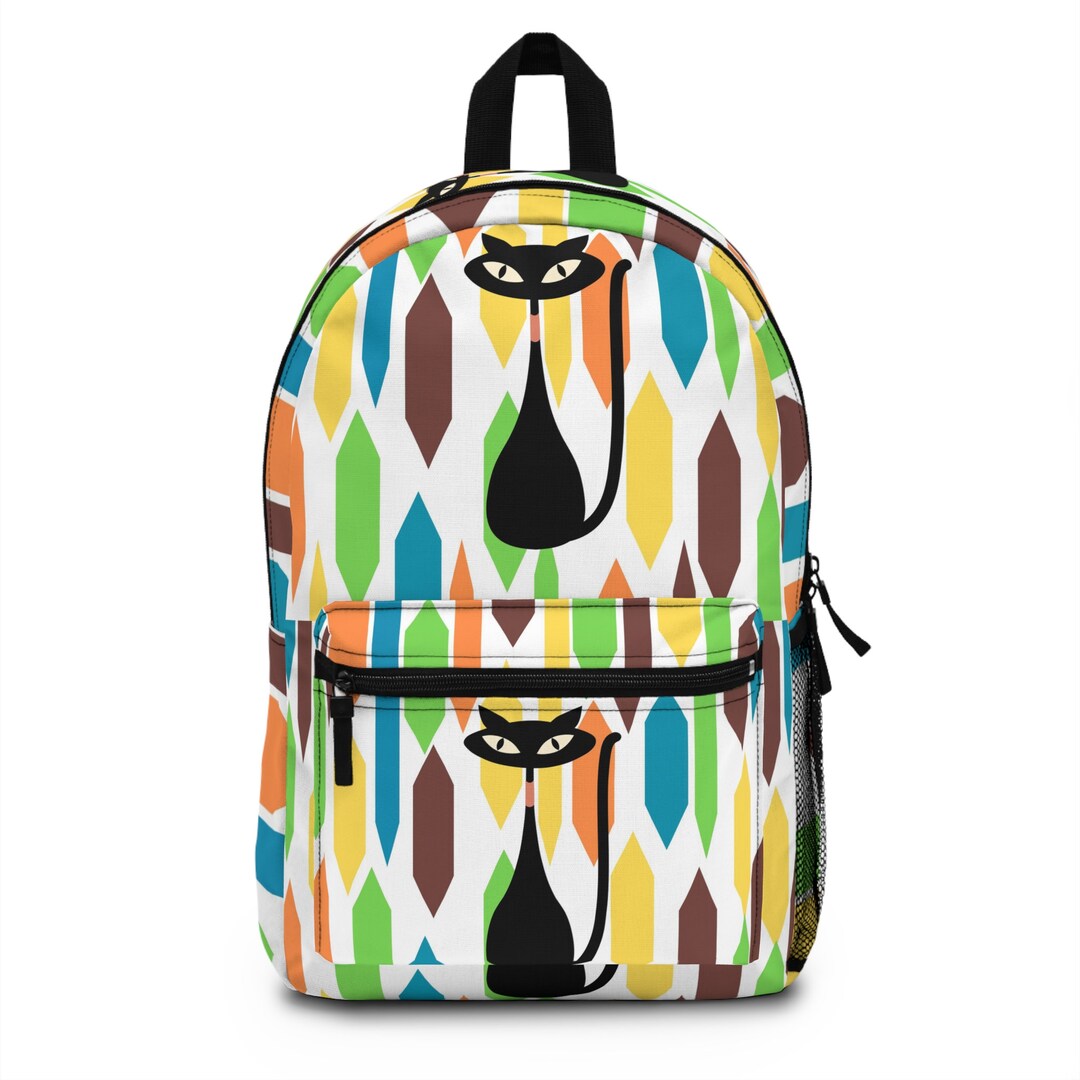 Atomic Cat Backpack: Retro Mid Century Modern Travel Bag - Etsy