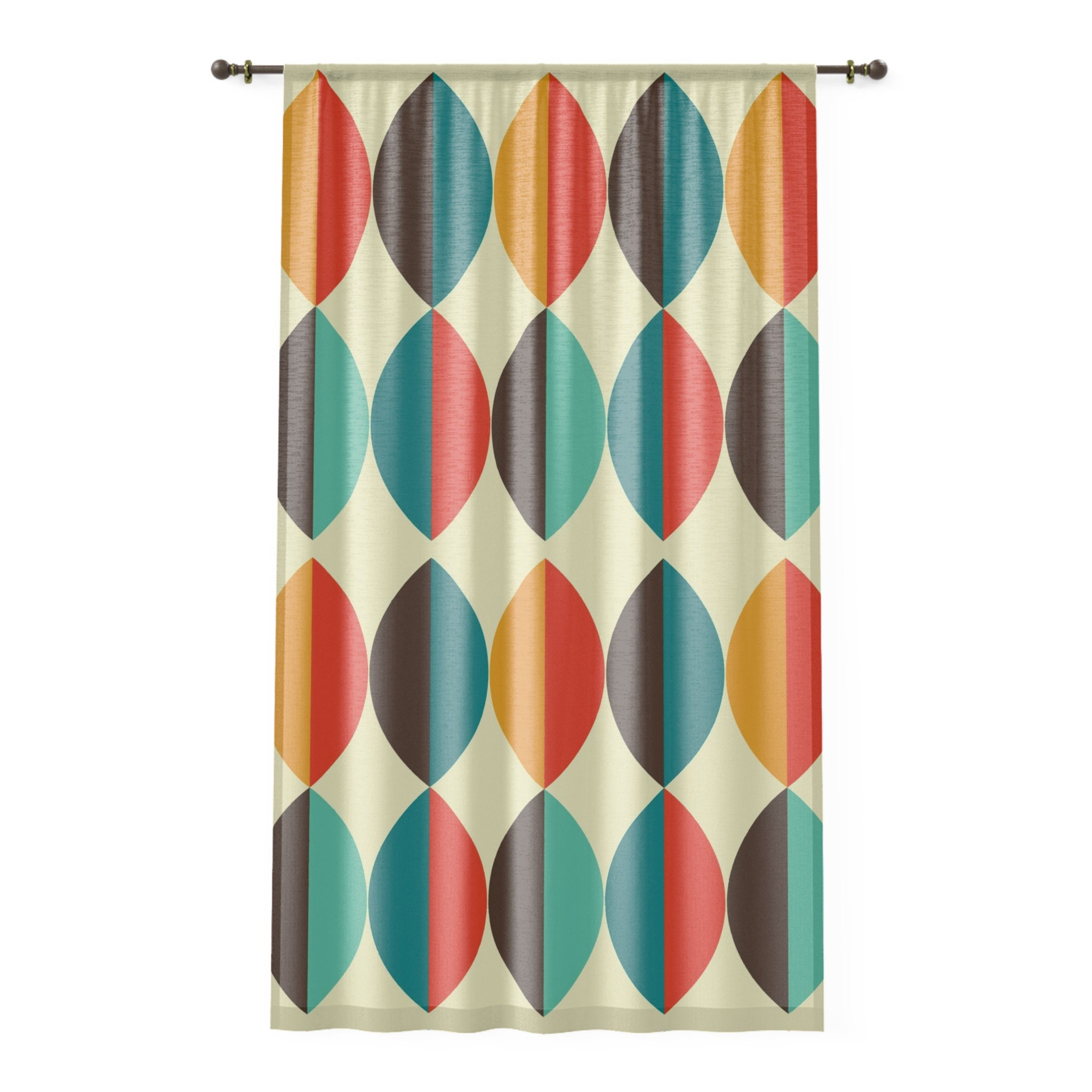 Mid Century Modern Circles Sheer Window Curtain MCM Home - Etsy