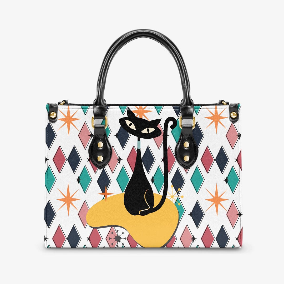 Retro Atomic Cat Handbag, Starburst Diamond Pattern, Mid Century MCM - Etsy