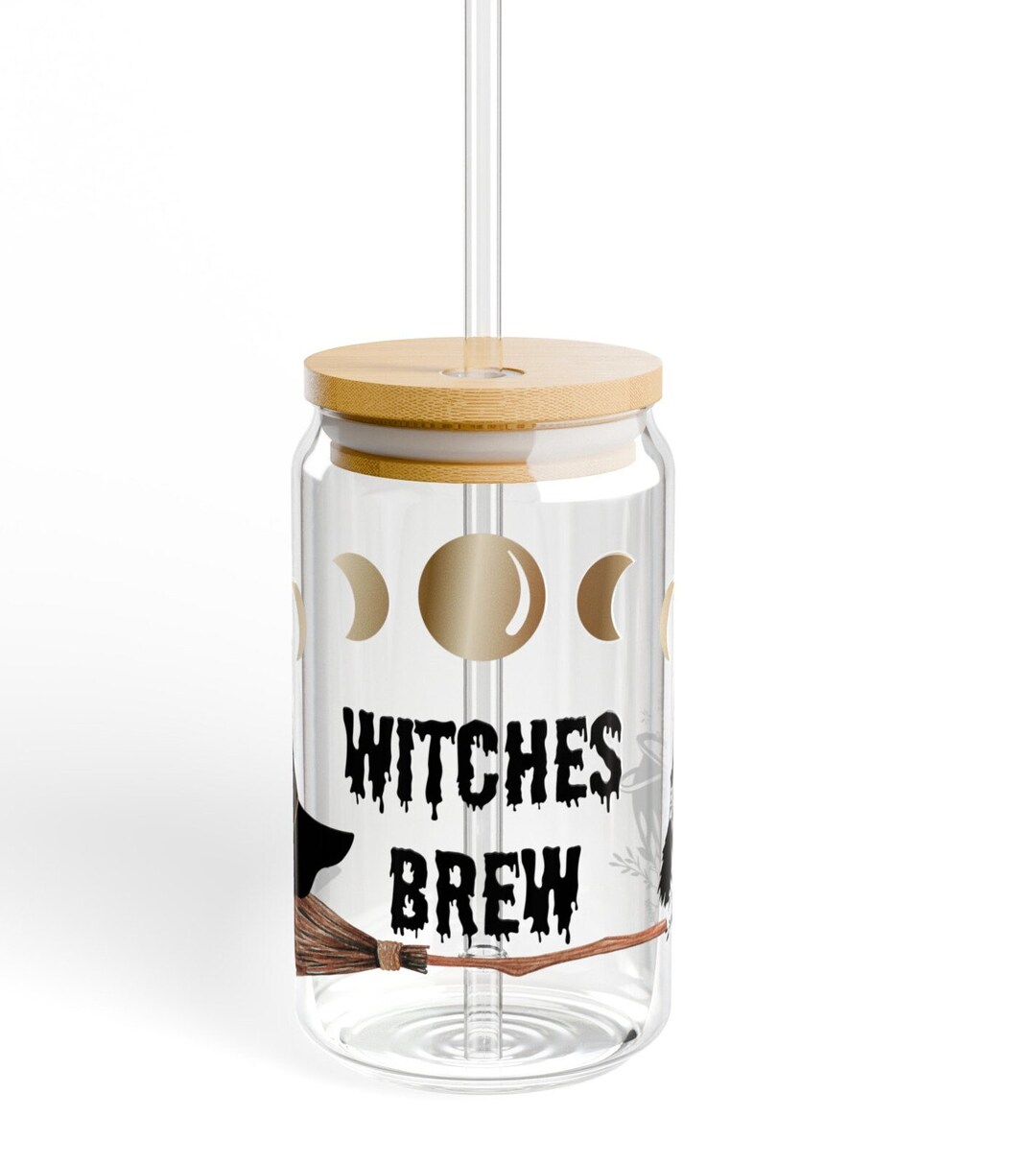 Witches Brew Sipper Glass, 16oz, Iced Coffee Cup, Witchy Glass, Witch ...