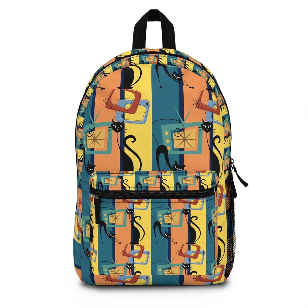 MCM Atomic Cat Backpack: Retro Mid-century Modern Carry-on Bag - Etsy