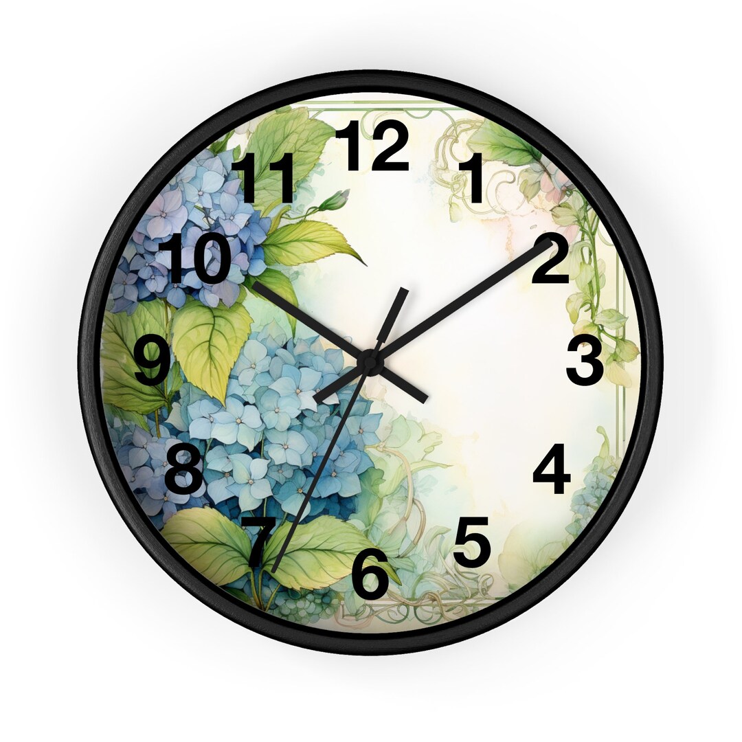 Hydrangea Floral Wall Clock: Shabby Chic Kitchen Decor - Etsy