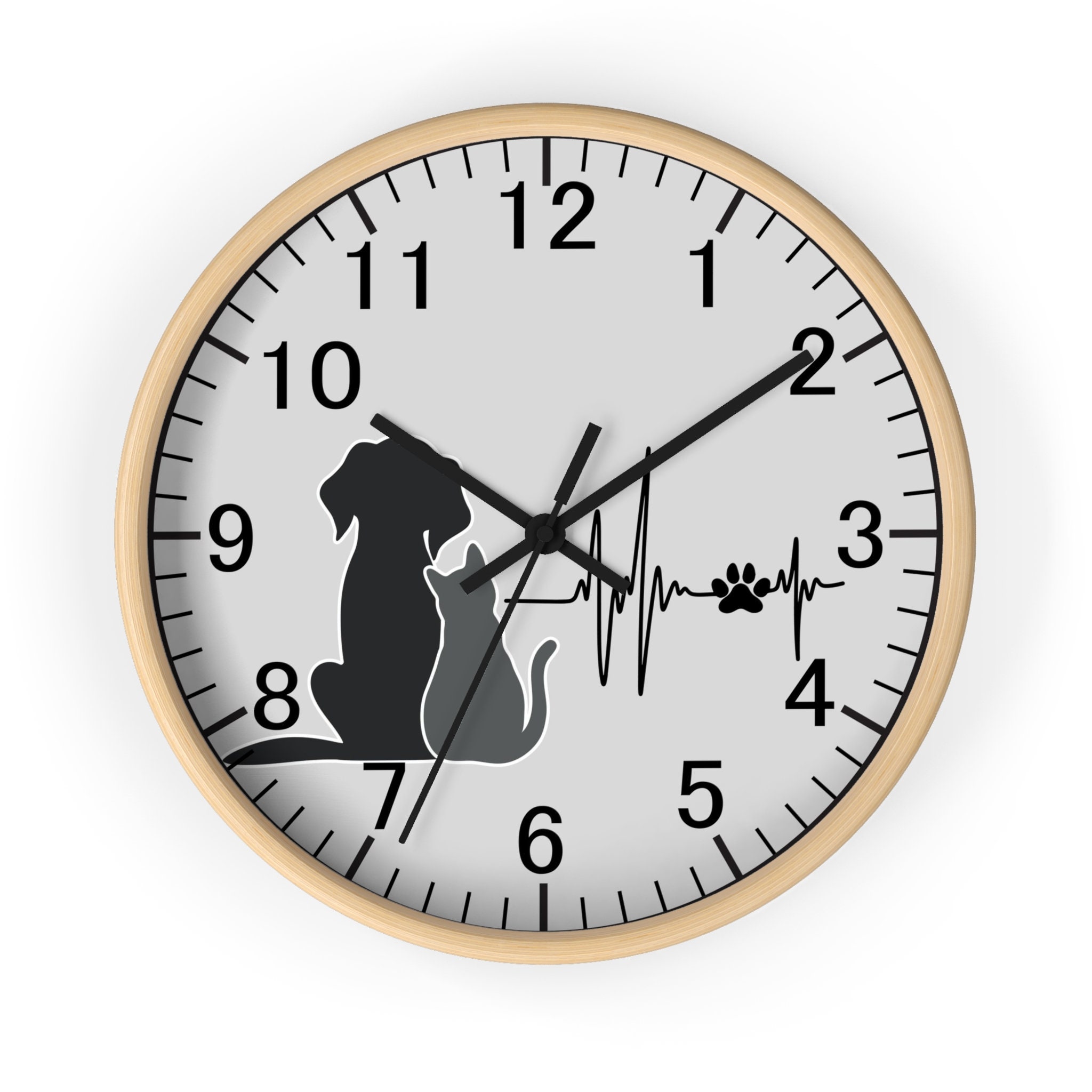 Cat and Dog Silhouette Wall Clock, Cute Pet Wall Clock, Pet Owner Gift ...