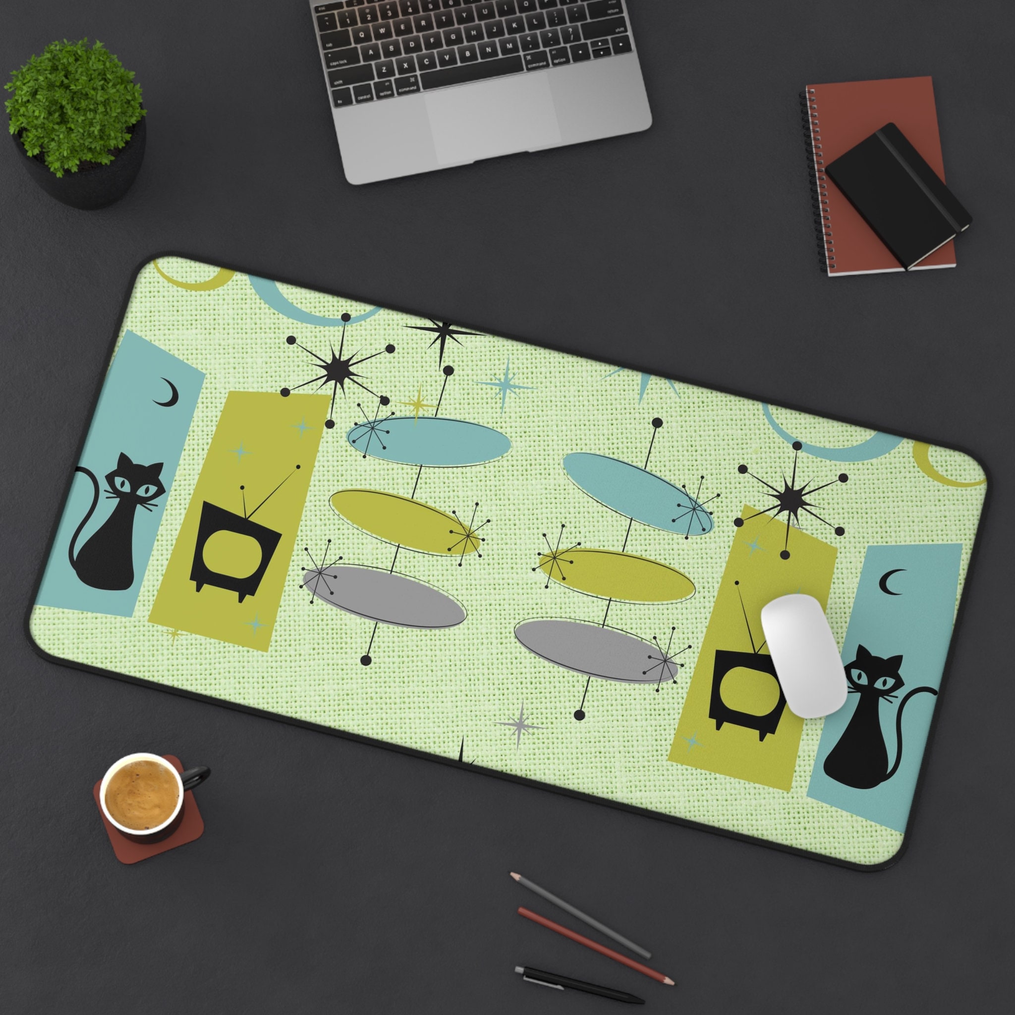 Atomic Cat MCM Desk Mat: Extra Large Mousepad, Work From Home - Etsy