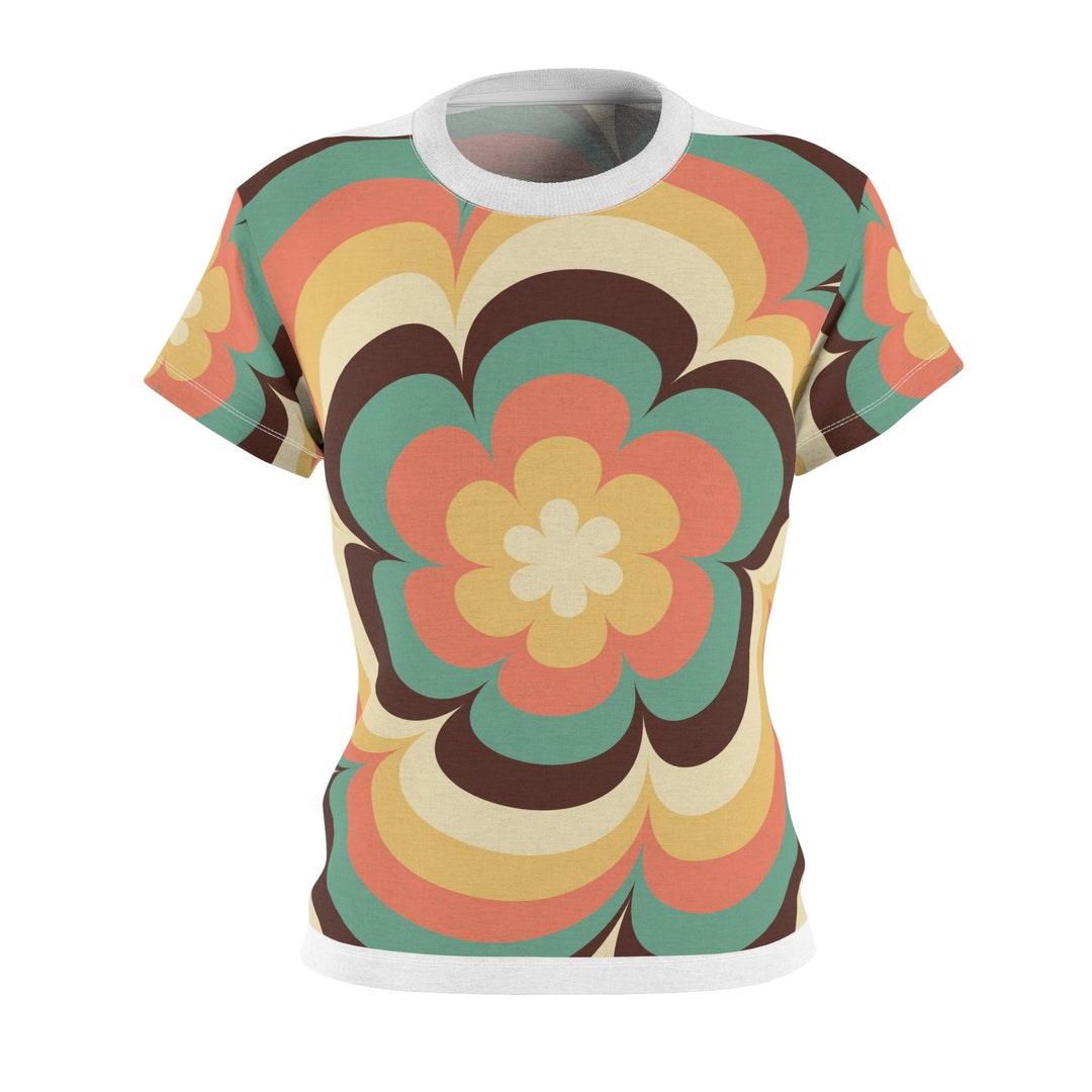 Groovy Retro Flower Power Shirt 60s 70s Inspired Design Womens Fashion ...