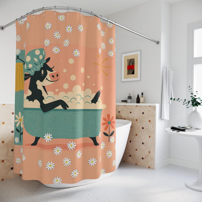 Cow Shower Curtain - Etsy