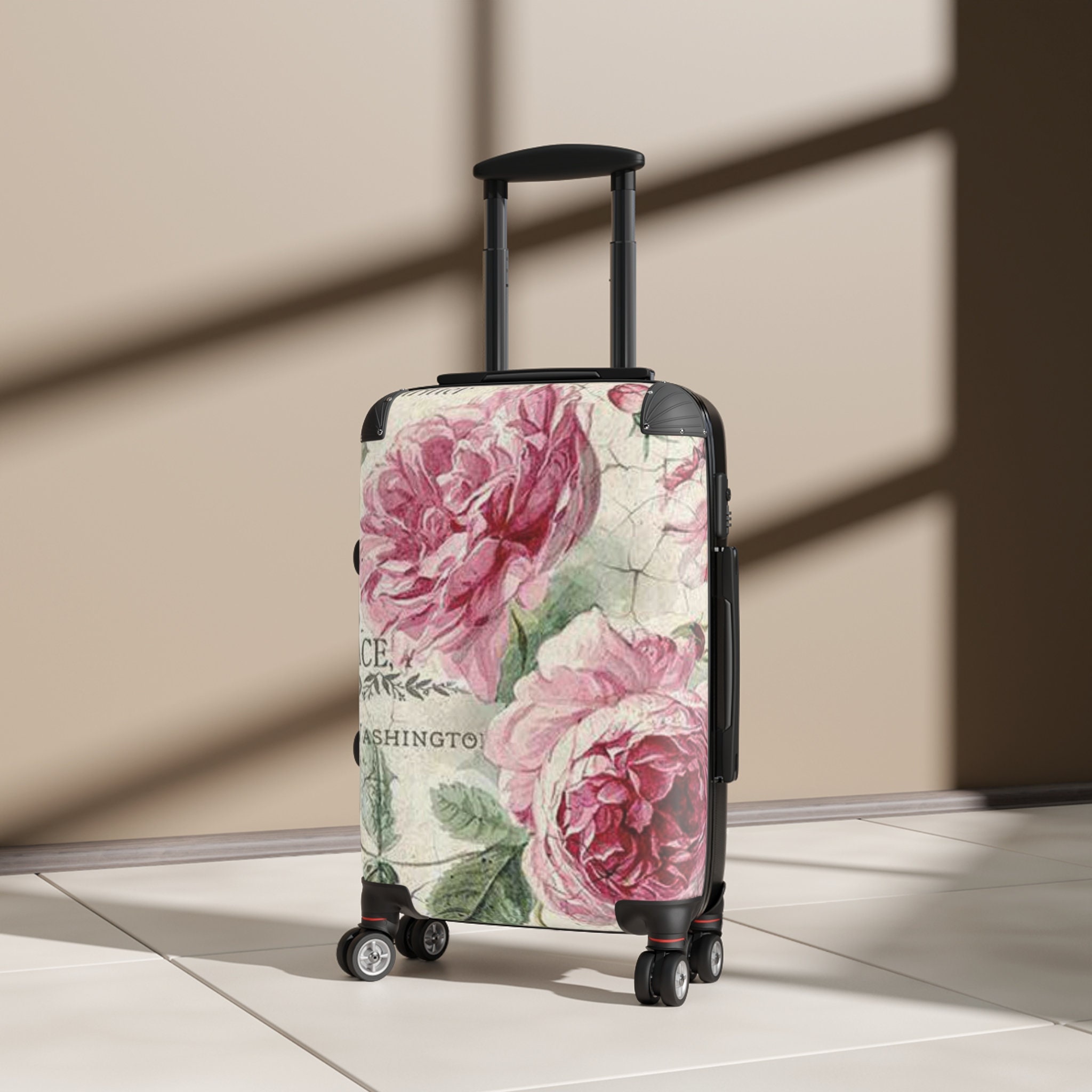 Vintage Rose Shabby Chic Style Suitcase on Wheels Travel - Etsy
