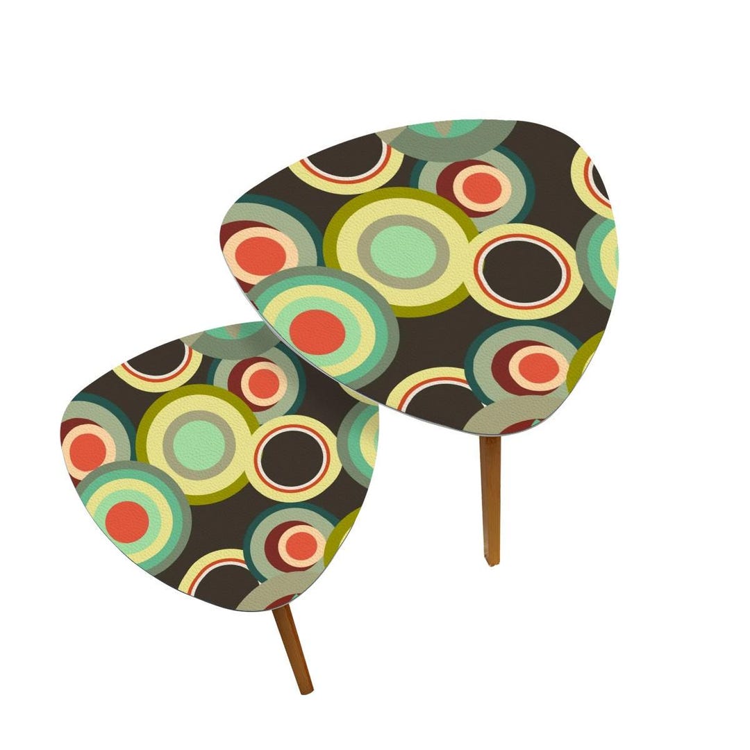 Colorful Retro Orbs Triangle Coffee Table Set of 2 (made in USA), MCM ...