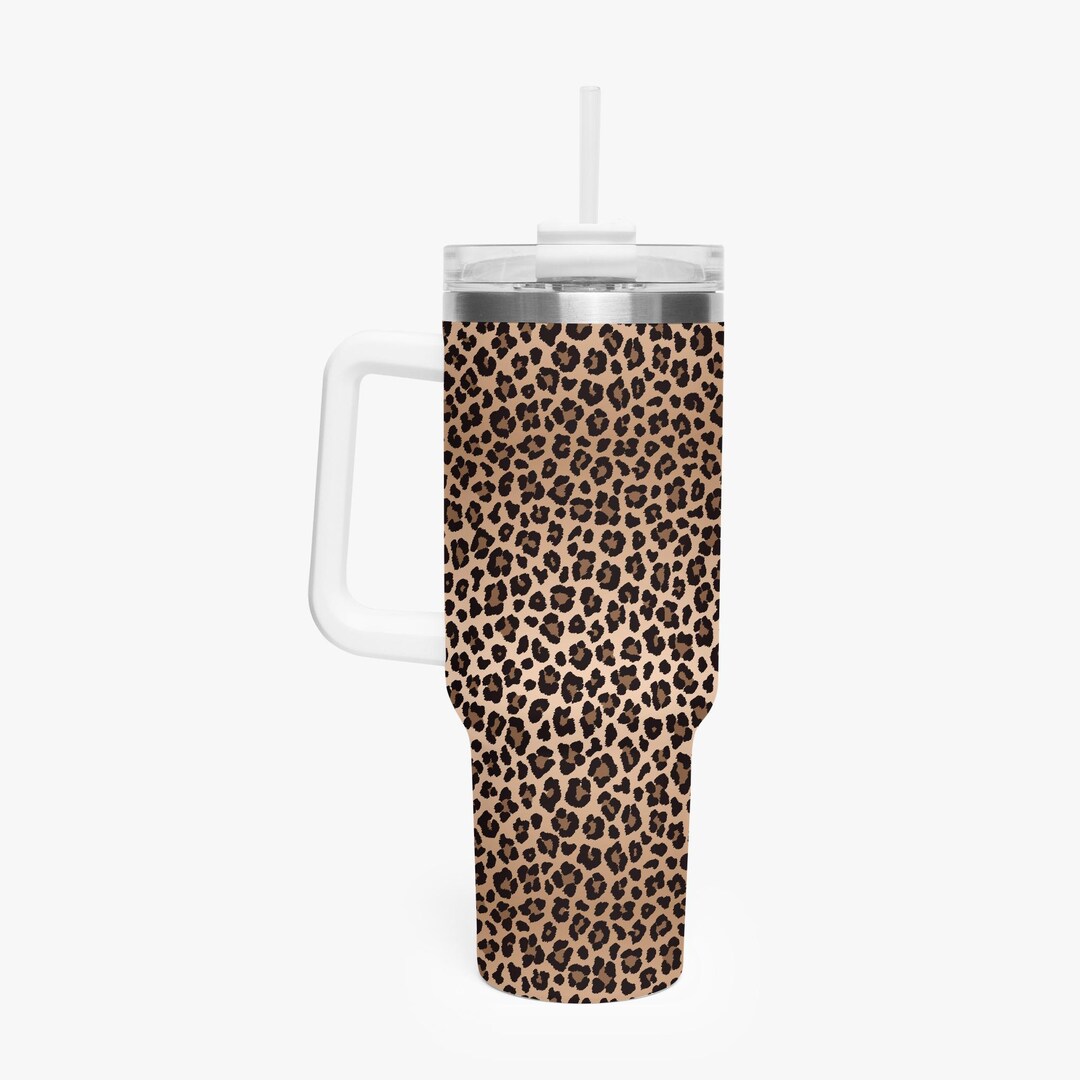 Leopard Print 40oz Car Tumbler Cup: Stainless Steel Travel Mug - Etsy
