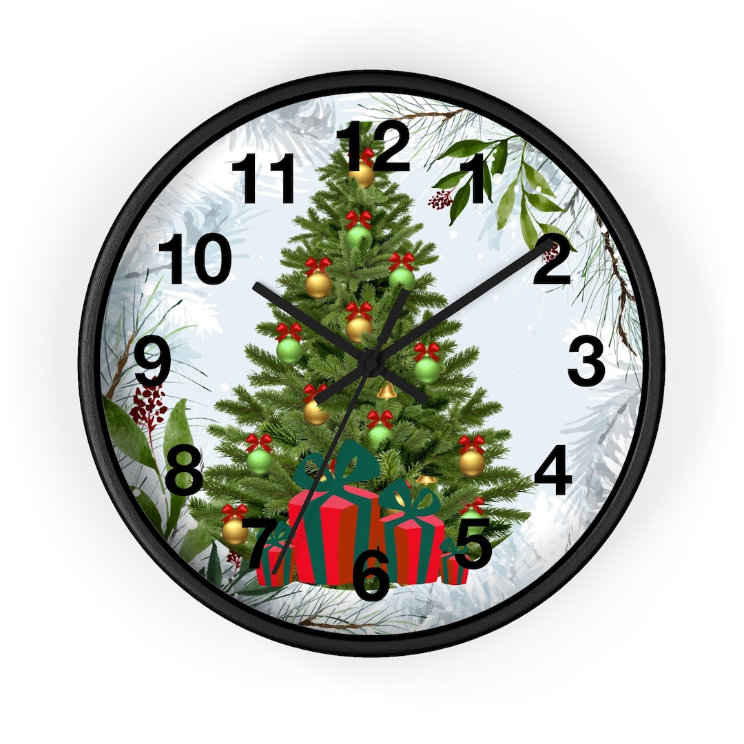 Christmas Tree Wall Clock, Kitchen Clock, Xmas Home Decor - Etsy