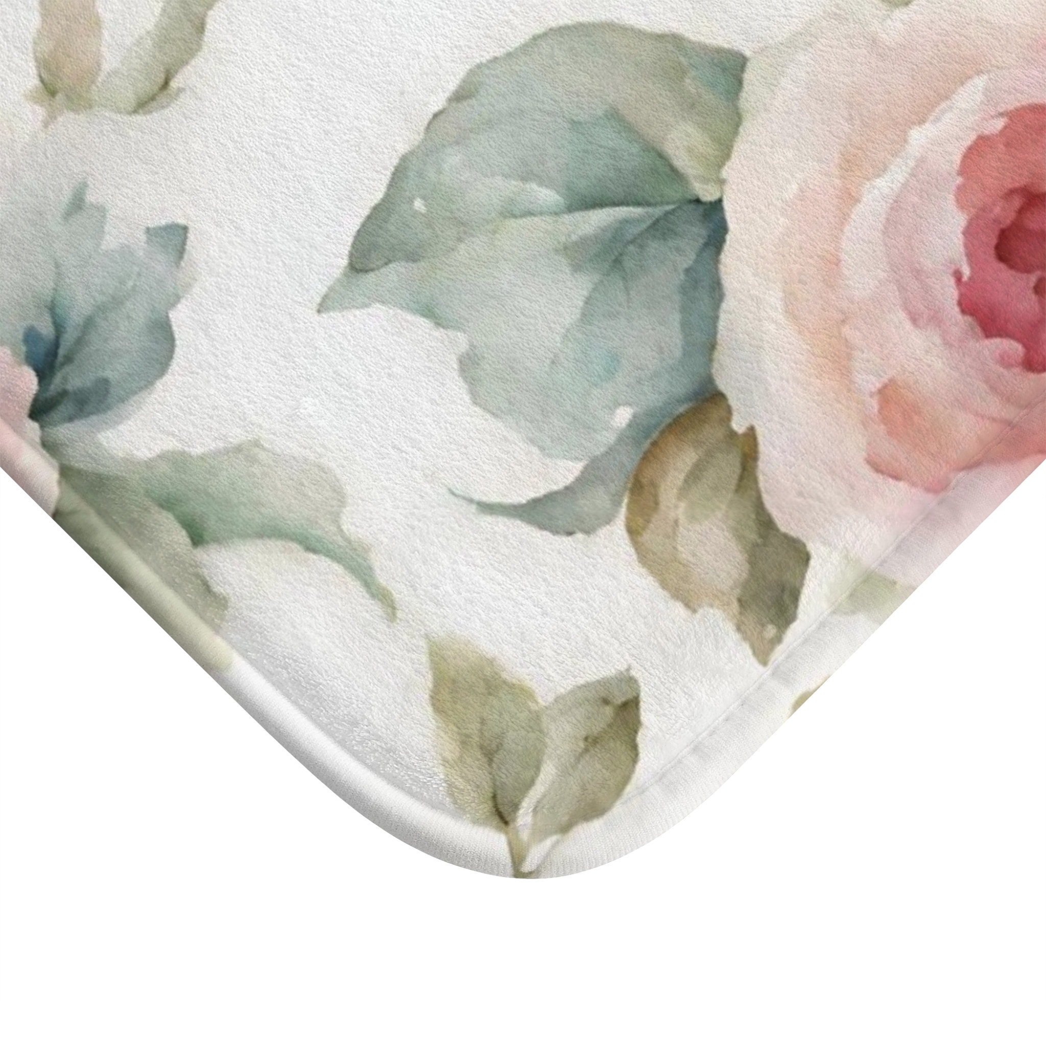 Pink Watercolor Roses Shabby Chic Bath Mat, French Vintage Inspired ...