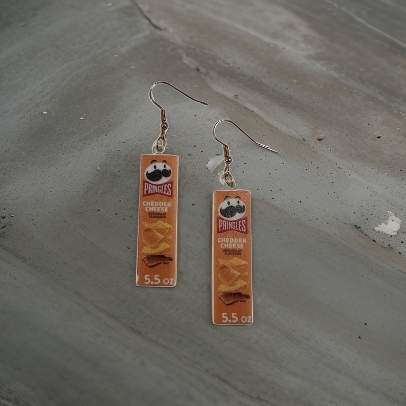 Pringles Original Cheddar Cheese Party Stack Earrings Hook Style Dangle ...