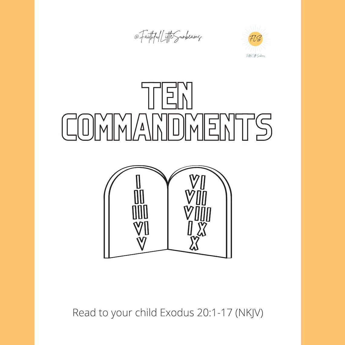 10 Commandments Tracing Worksheets, Bible Verse Learning, Children ...