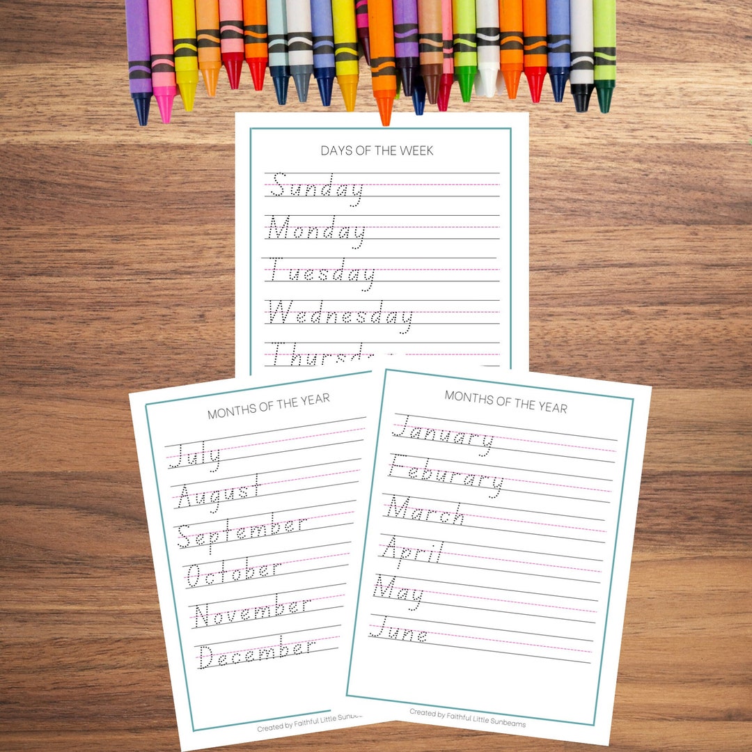 Days of the Week and Months of the Year, Months of the Year Practice ...