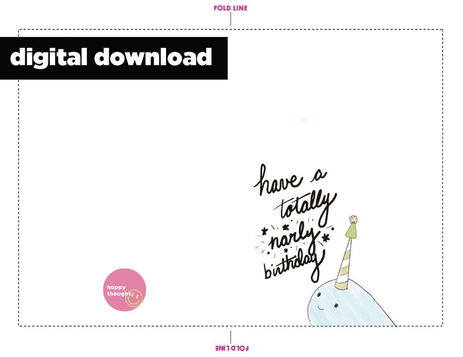 Totally Narly Birthday - Printable Card - 5x7in - *DIGITAL FILE* - Etsy