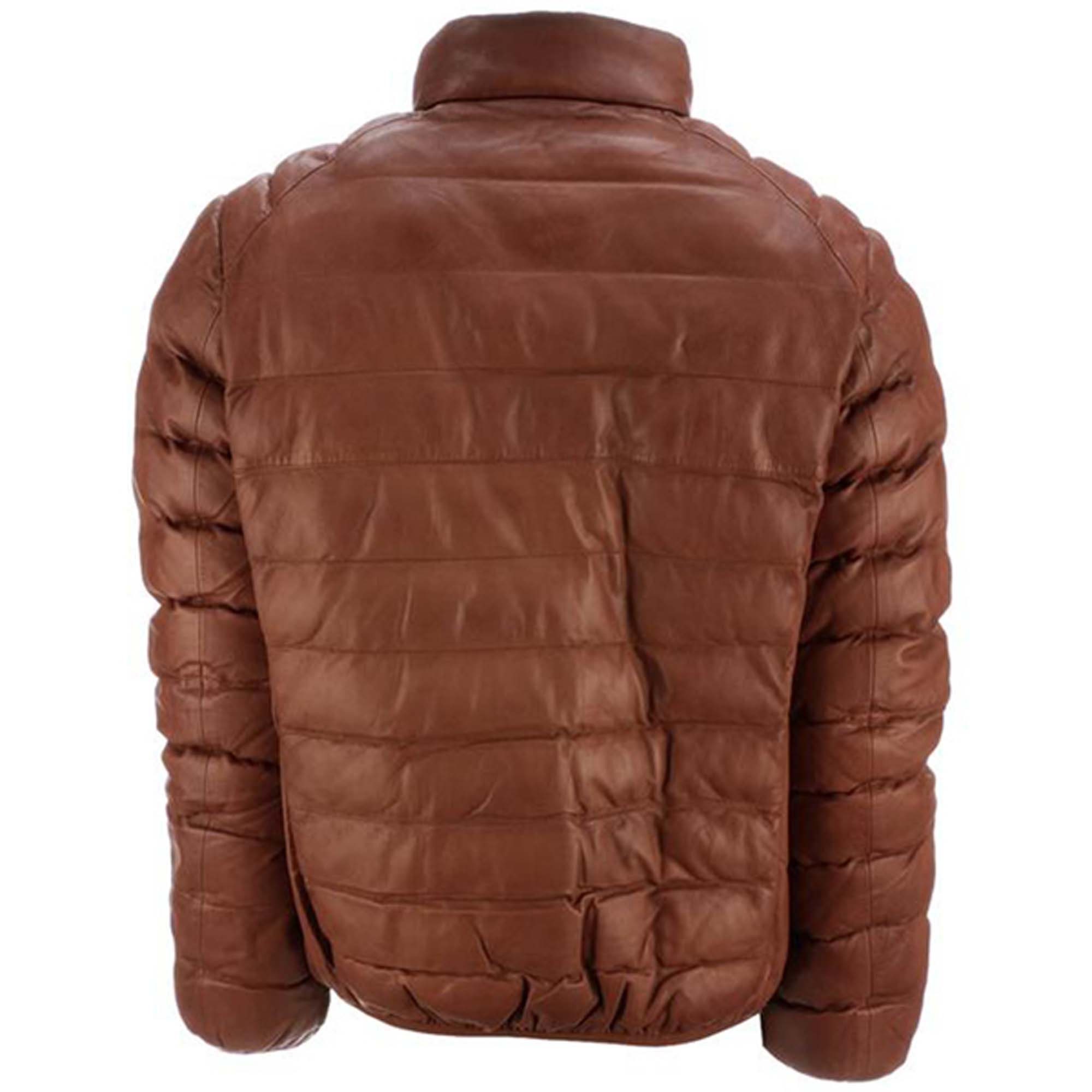 Leather Brown Puffer Winter Warm Mens Jacket - Etsy