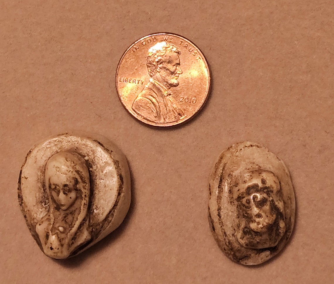 Ancient Handmade Bone Decorations Virgin Mary and Jesus Christ - Etsy
